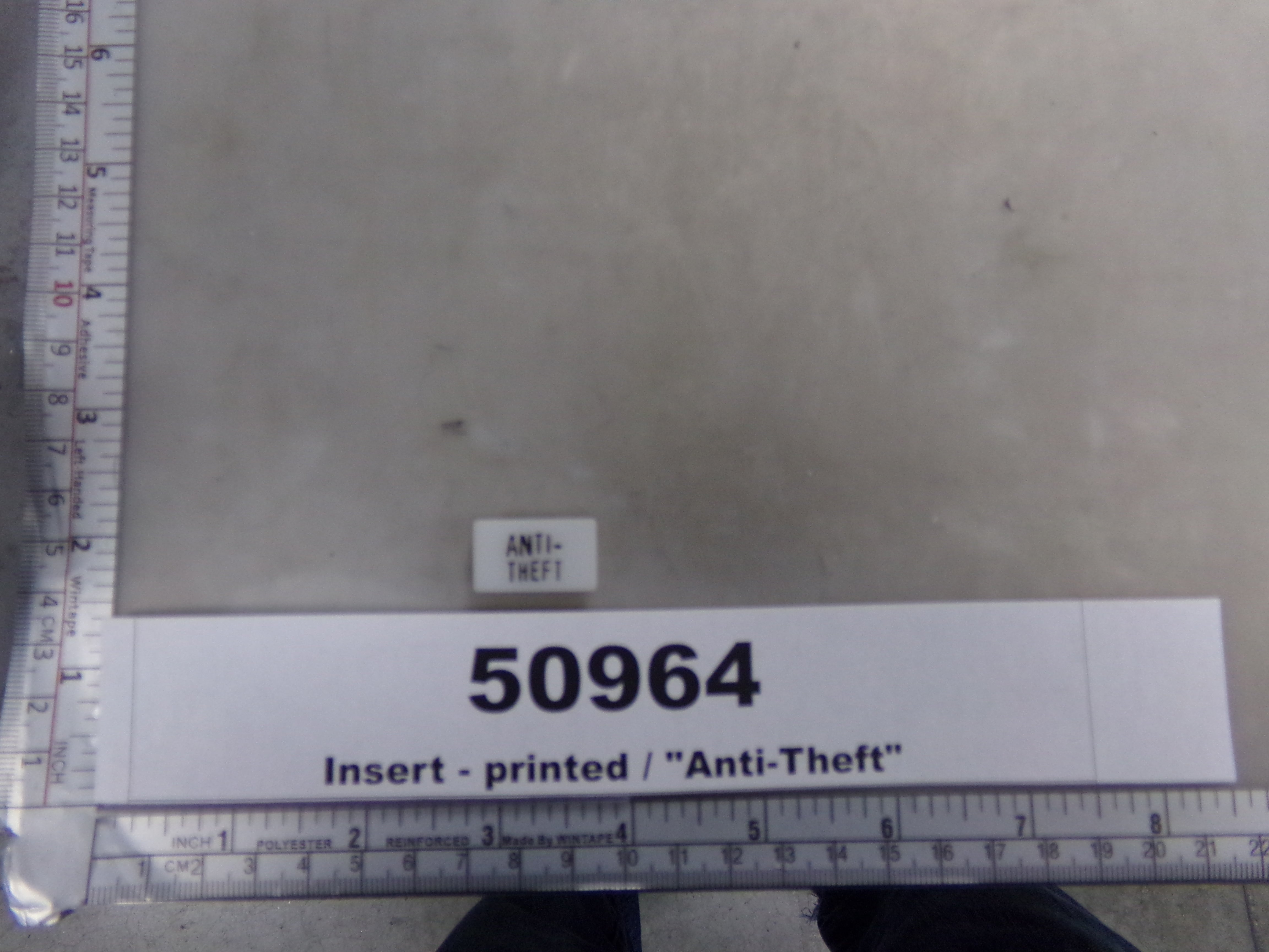 Insert, 'ANTI-THEFT', White, Switch Label Window, Riverside Manufactur ...