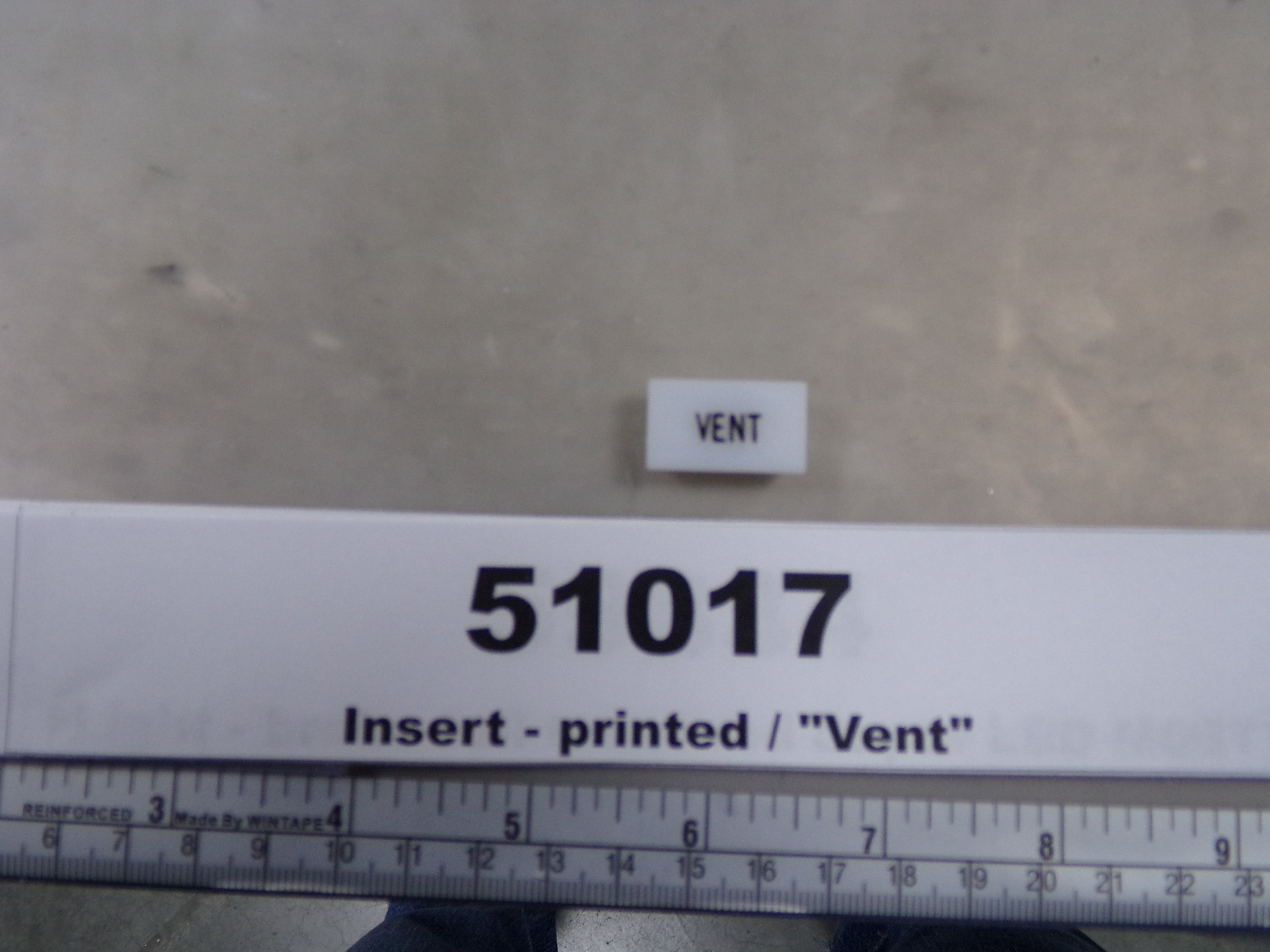 Insert, 'VENT', White, Switch Label Window, Riverside Manufacturing, S ...