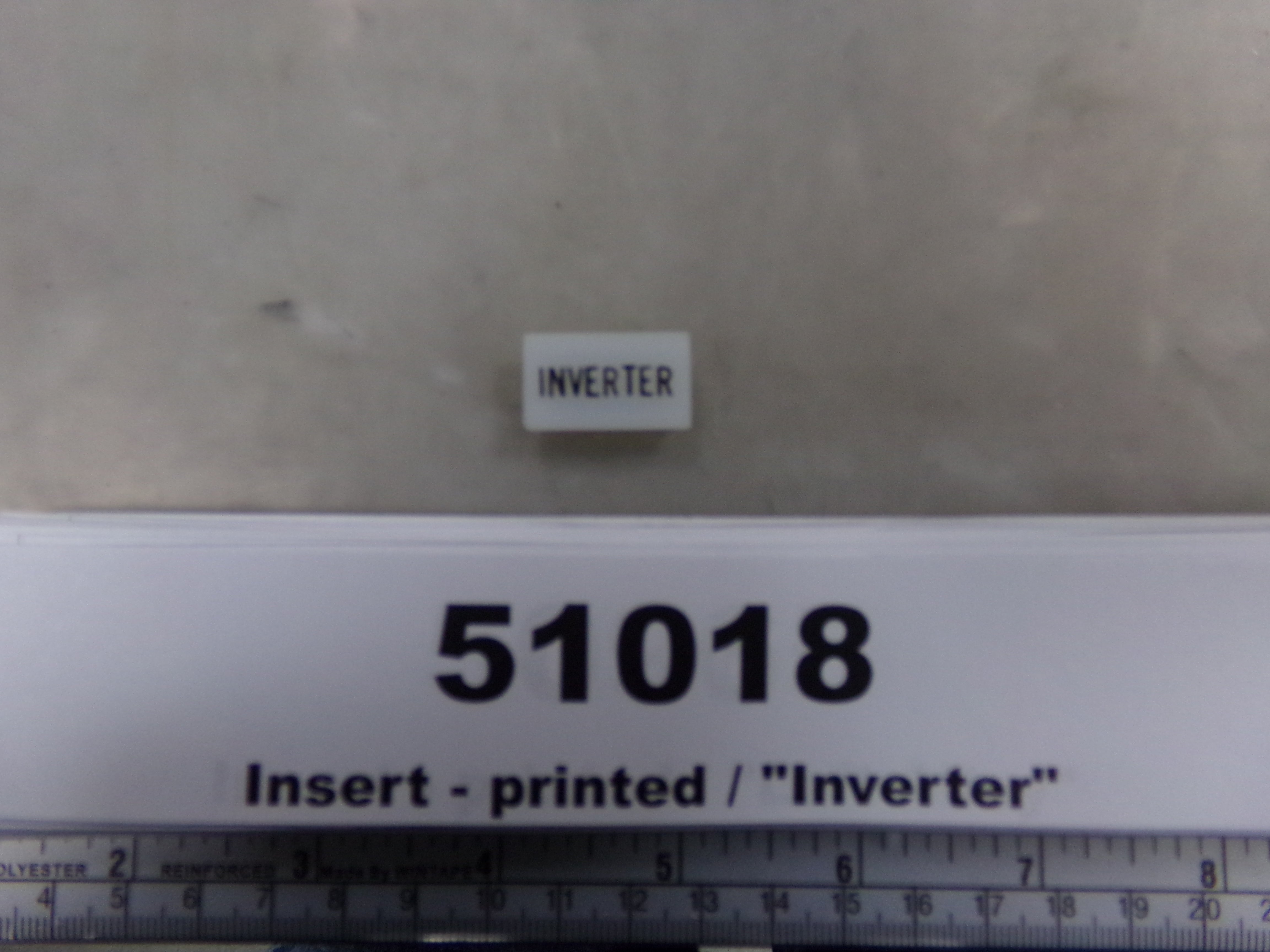 Insert, 'INVERTER', White, Switch Label Window, Riverside Manufacturin ...